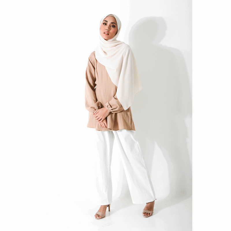 SAFA PRINCESS CUT BLOUSE – MOCHA – Hajuwa Online Boutique